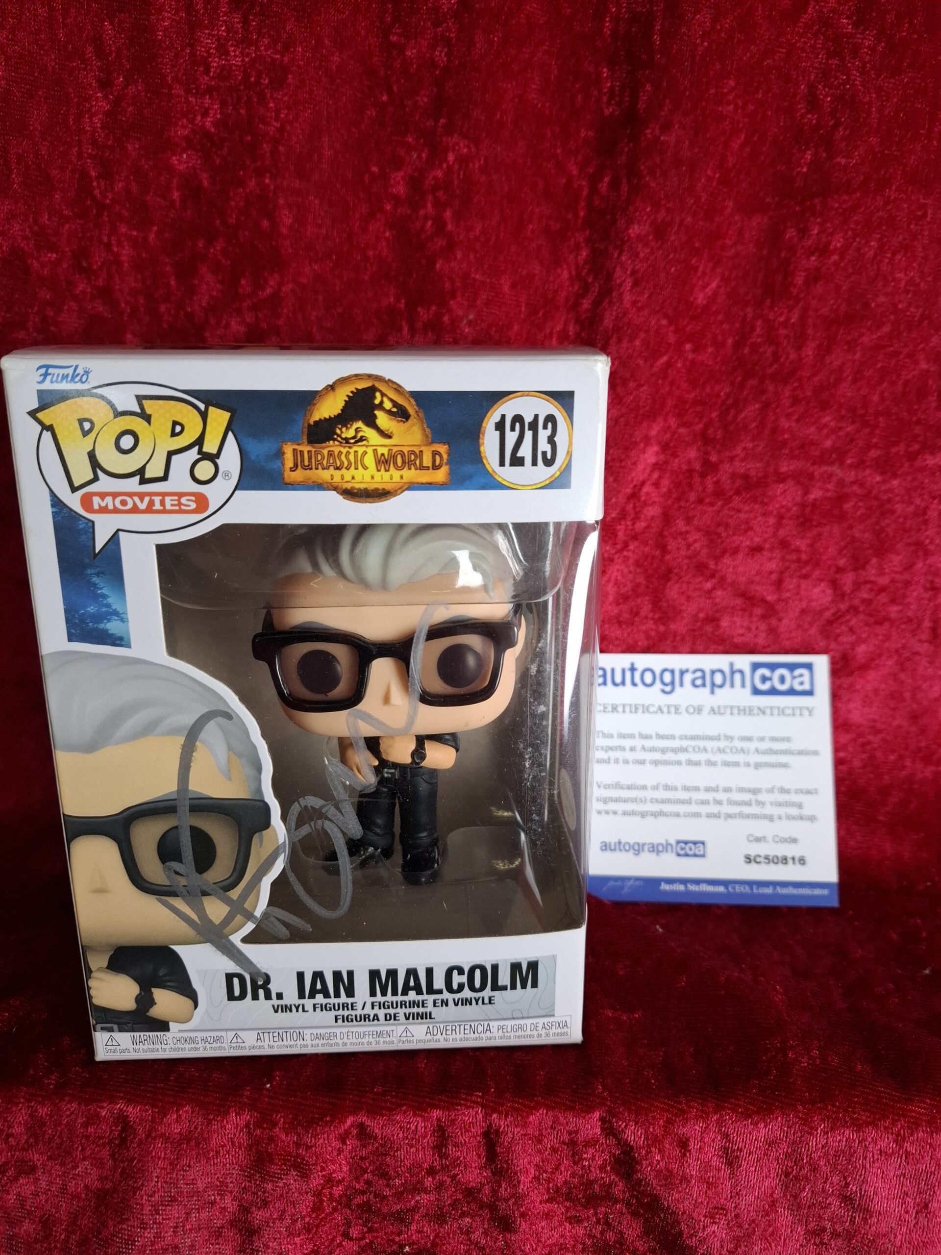Jurassic World Funko Pop Dr. Ian Malcolm 1213 Autogramm Martin Scorsese COA - bunker158.com