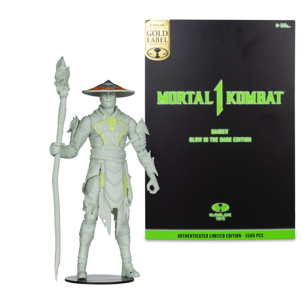 Mortal Kombat Actionfigur Glow in the Dark Edition Raiden (Gold Label ...