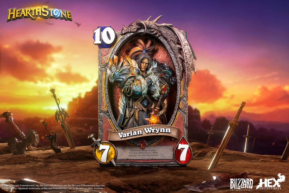 Hearthstone 3D Art Frame Statue Varian Wrynn 31 cm Hex Collectibles ...