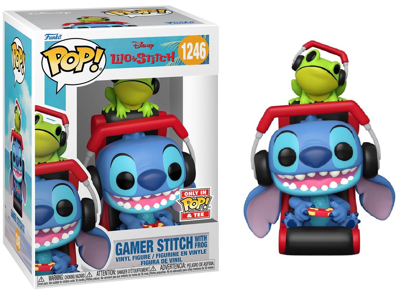 Funko Pop - Disney - Lilo & Stitch - Gamer Stitch with Frog 1246 - 9cm ...