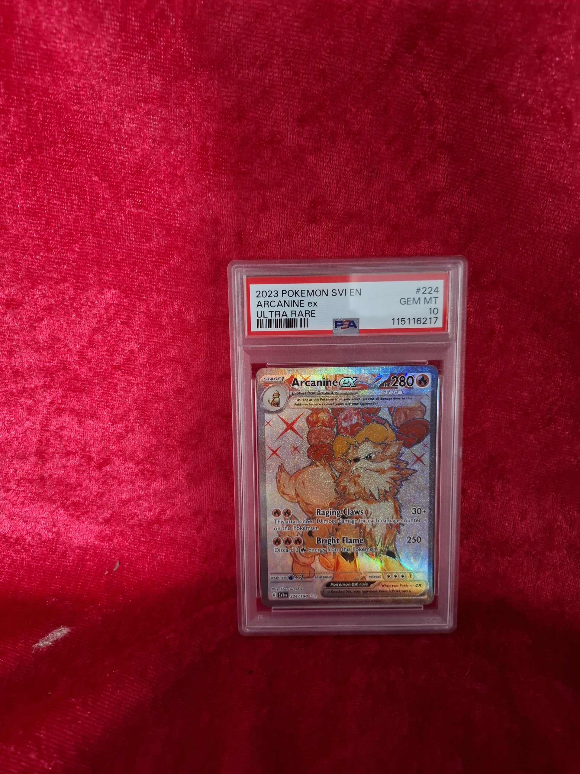 Arcanine ex Ultra Rare 224/198 SVIen Pokemon Scarlet and Violet PSA 10 ...